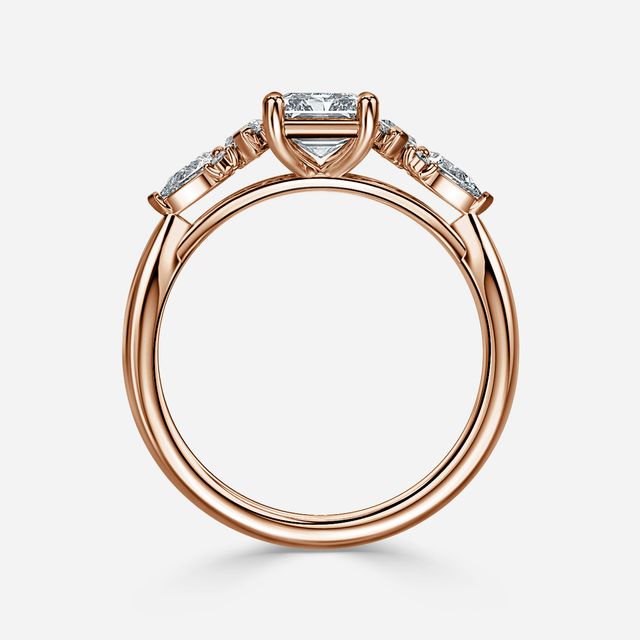 Rose Gold Trilogy Engagement Rings