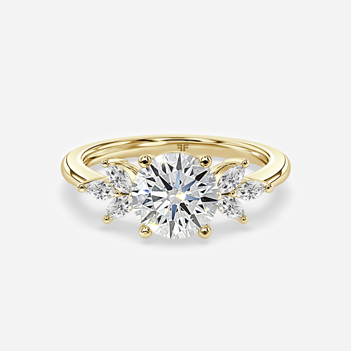 Adriana Yellow Gold Trilogy Engagement Ring - Flawless Fine Jewellery ...