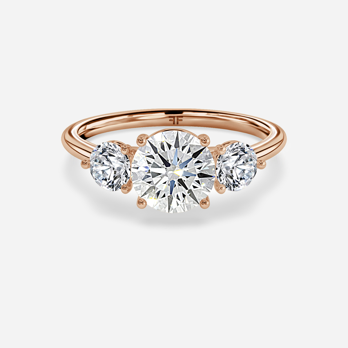 Trinity Rose Gold Trilogy Engagement Ring - Flawless Fine Jewellery ...