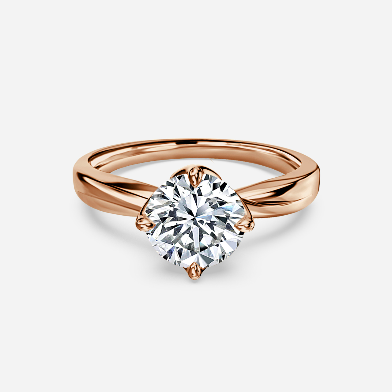 Vri Rose Gold Flower Engagement Ring - Flawless Fine Jewellery London