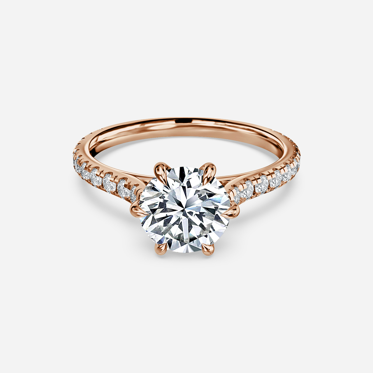 Lesley Rose Gold Engagment Ring - Flawless Fine Jewellery - London