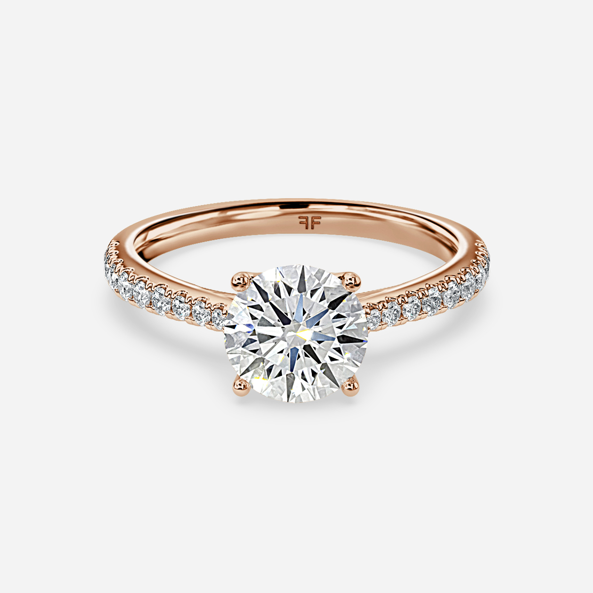 Rose Gold Petite Pave Diamond Ring - Flawless Fine Jewellery - London