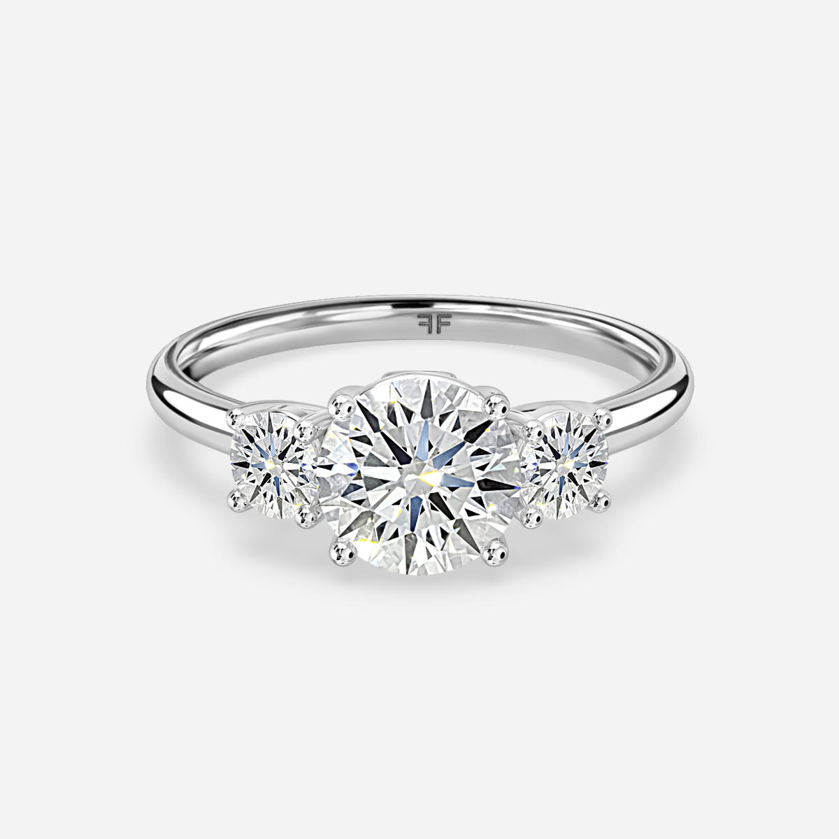 Avalon Platinum Trilogy Engagement Ring - Flawless Fine Jewellery London