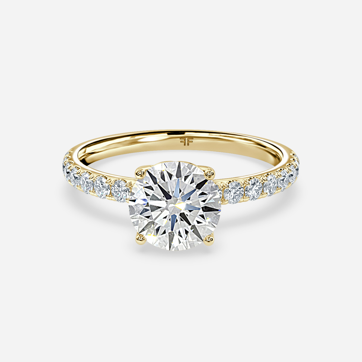 Jenner Pave Yellow Gold Engagement Ring - Flawless Fine Jewellery - London