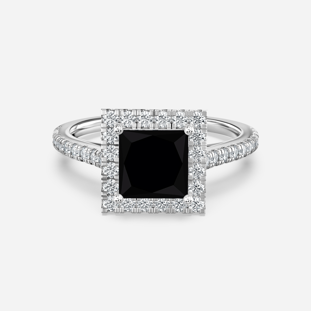 Maya Petite Princess Black Diamond In Platinum - Flawless Fine Jewellery