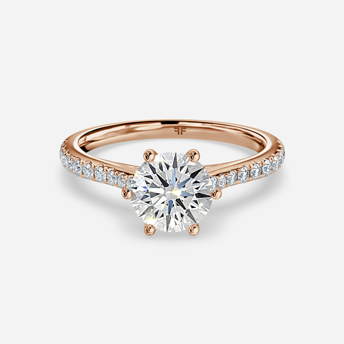 Rose Pave Rose Gold Engagement Ring - Flawless Fine Jewellery - London