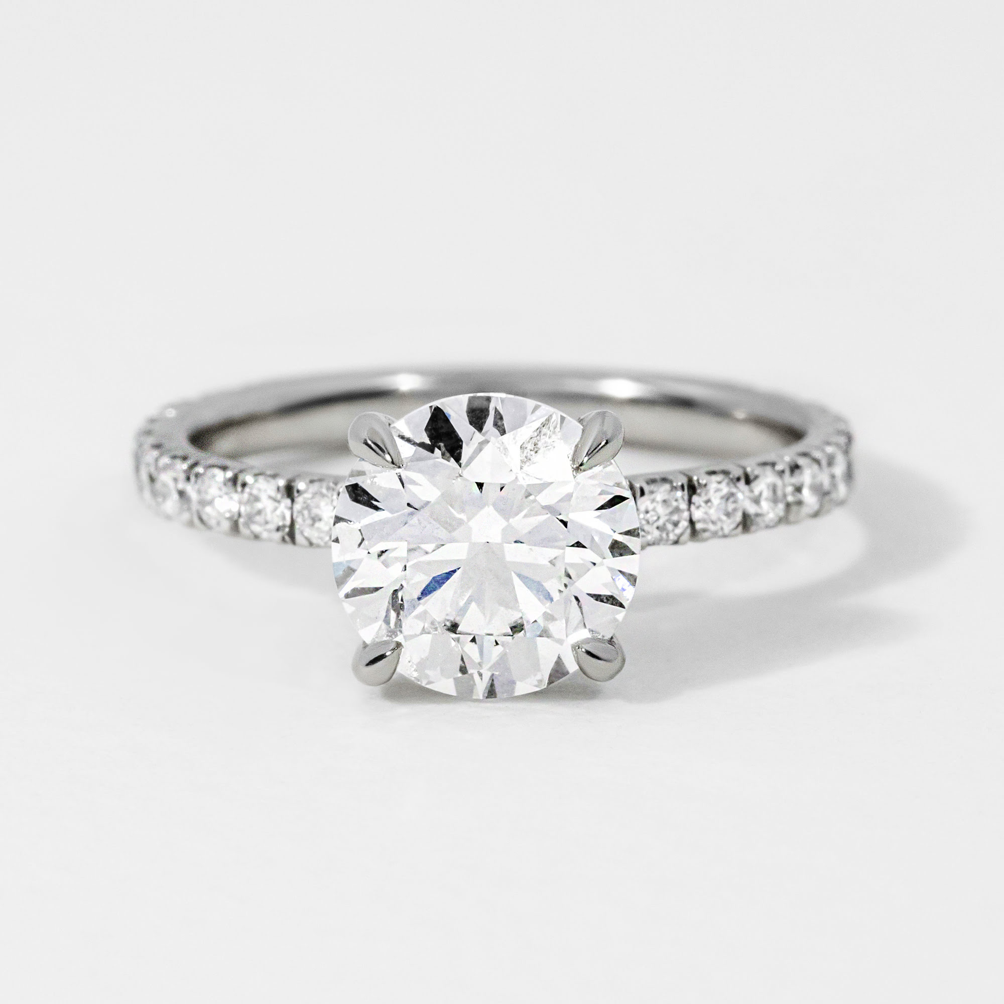 Round Diamond Band Engagement Ring- 2.42ct - London