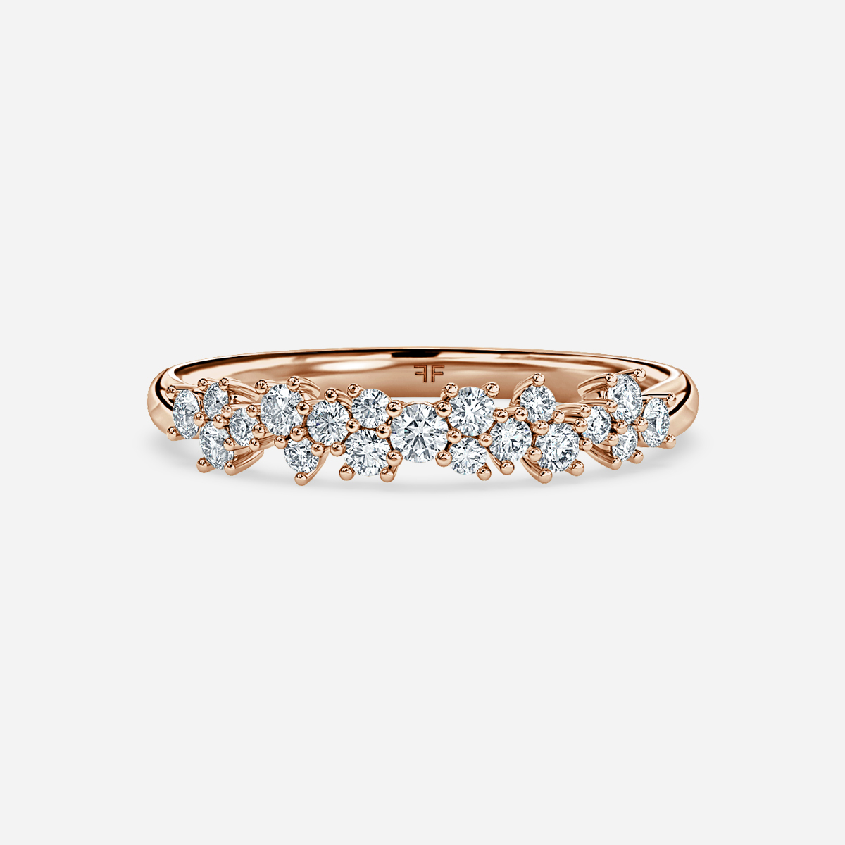 Floral Shared Claw Wedding Ring In Rose Gold - Flawless Fine Jewellery ...