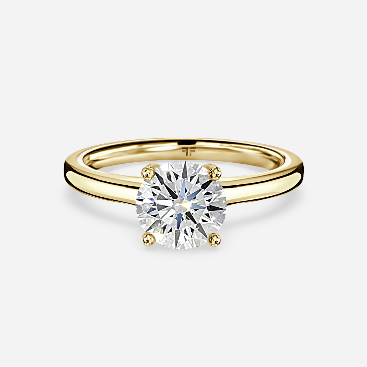 Firework Yellow Gold Solitaire Engagement Ring - Flawless Fine ...