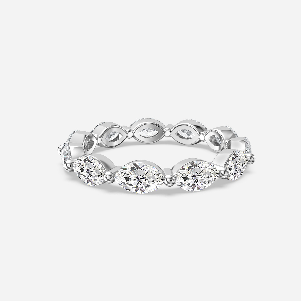 Marquise Diamond Wedding Ring In Platinum - Flawless Fine Jewellery