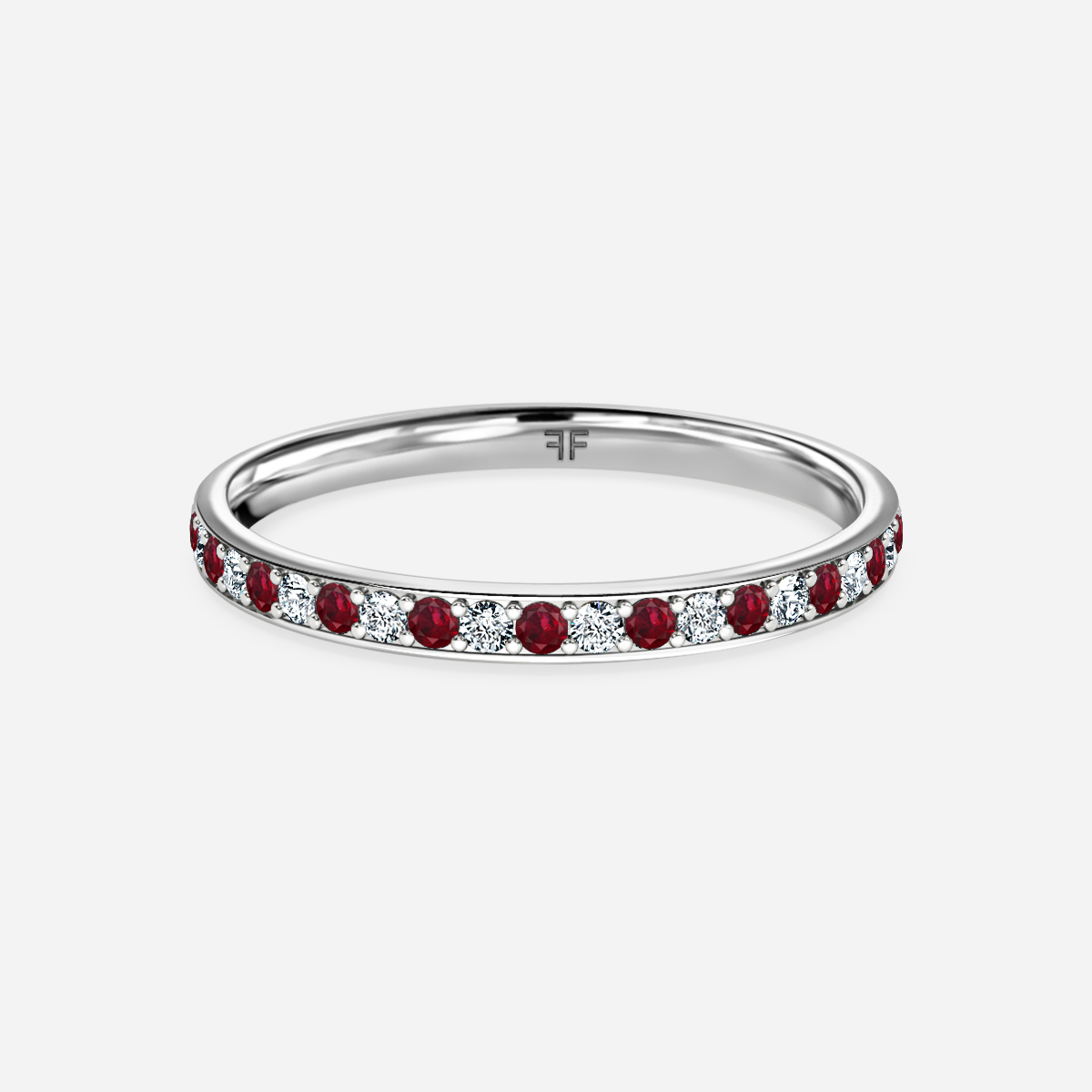 Arianna Ruby Full Eternity Wedding Ring In Platinum