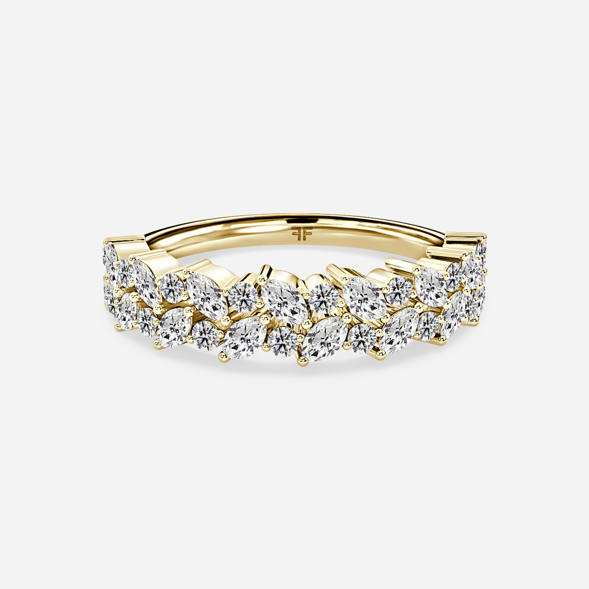 Catherine Marquise And Round Diamond Yellow Gold Eternity Ring