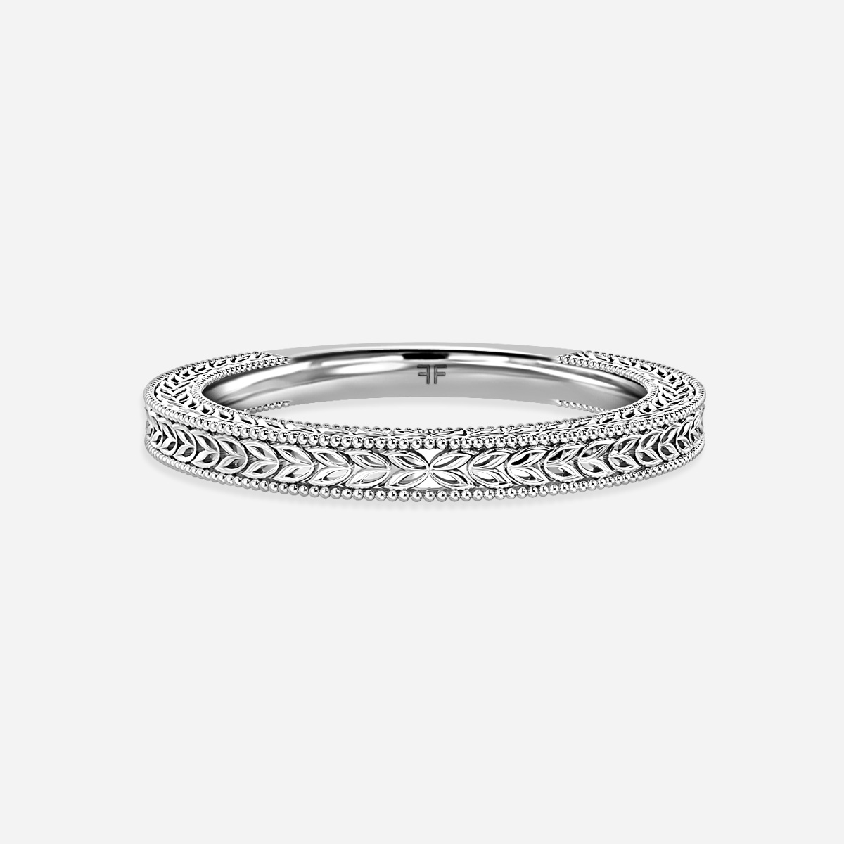 Viana 2.0mm Platinum Grain Set Wedding Band