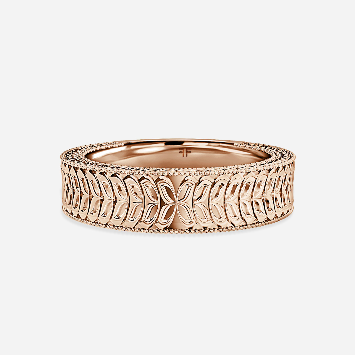 Viana 5.0mm Rose Gold Grain Set Wedding Band - Flawless Fine Jewellery ...