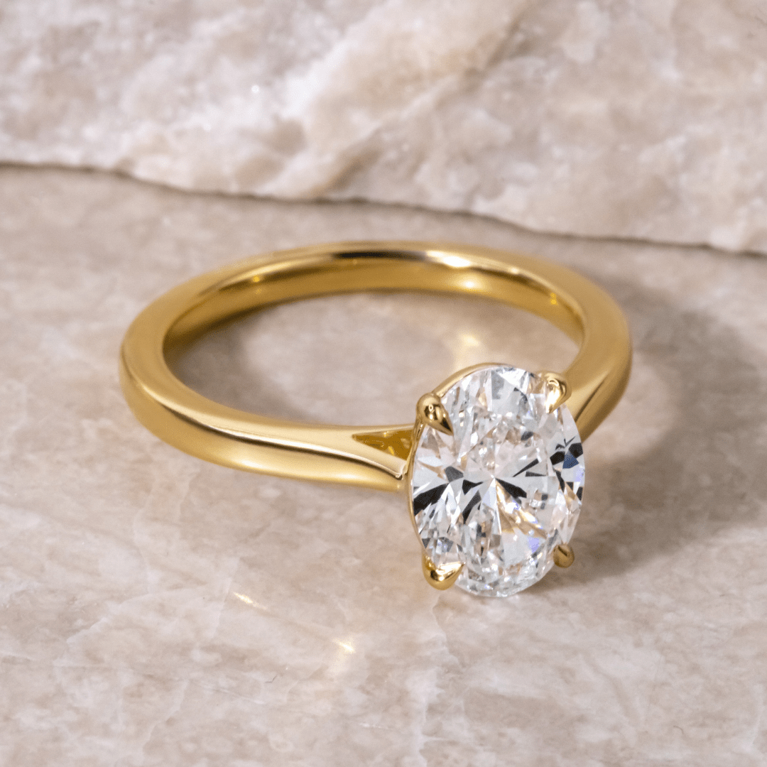 1.50ct Serena Yellow Gold Solitaire Oval Lab Diamond Engagement Ring