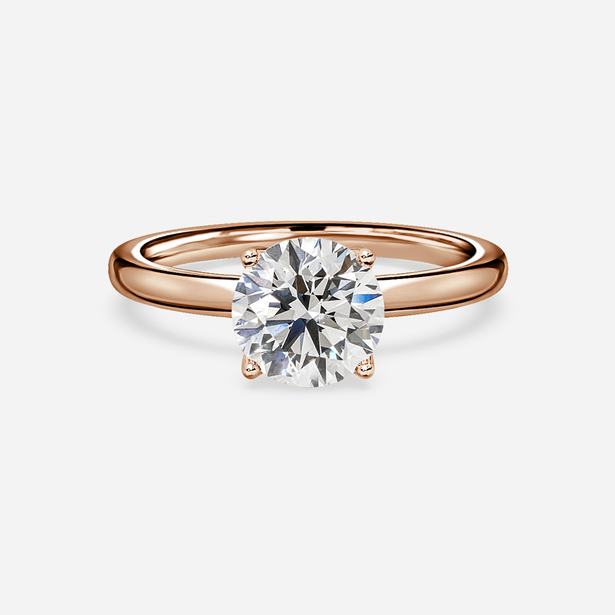 Amari Rose Gold Solitaire Engagement Ring - Flawless Fine Jewellery London