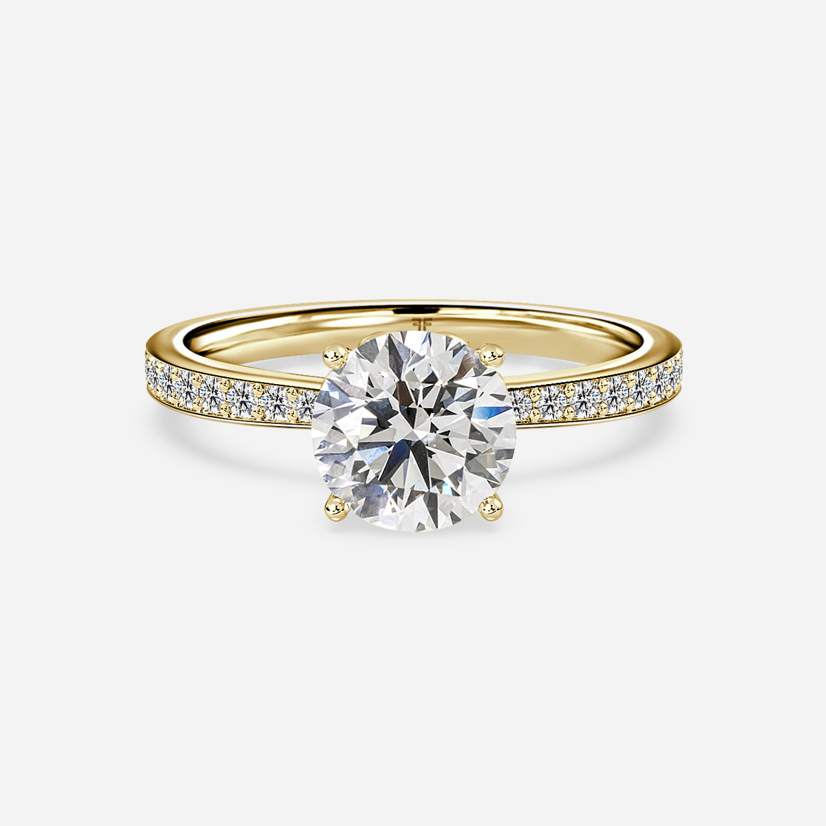 Hadid Yellow Gold Grain Set Engagement Ring - Flawless Fine Jewellery ...