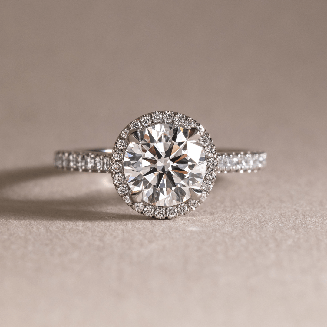 2.00ct Maya Platinum Halo Engagement Ring Round Lab Diamond