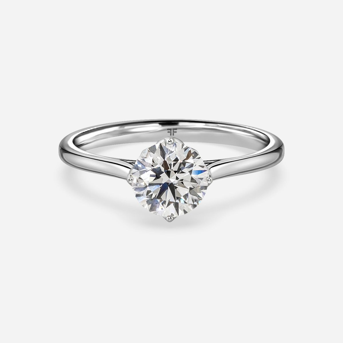 Liana White Gold Lotus Solitaire Engagement Ring - Flawless Fine ...