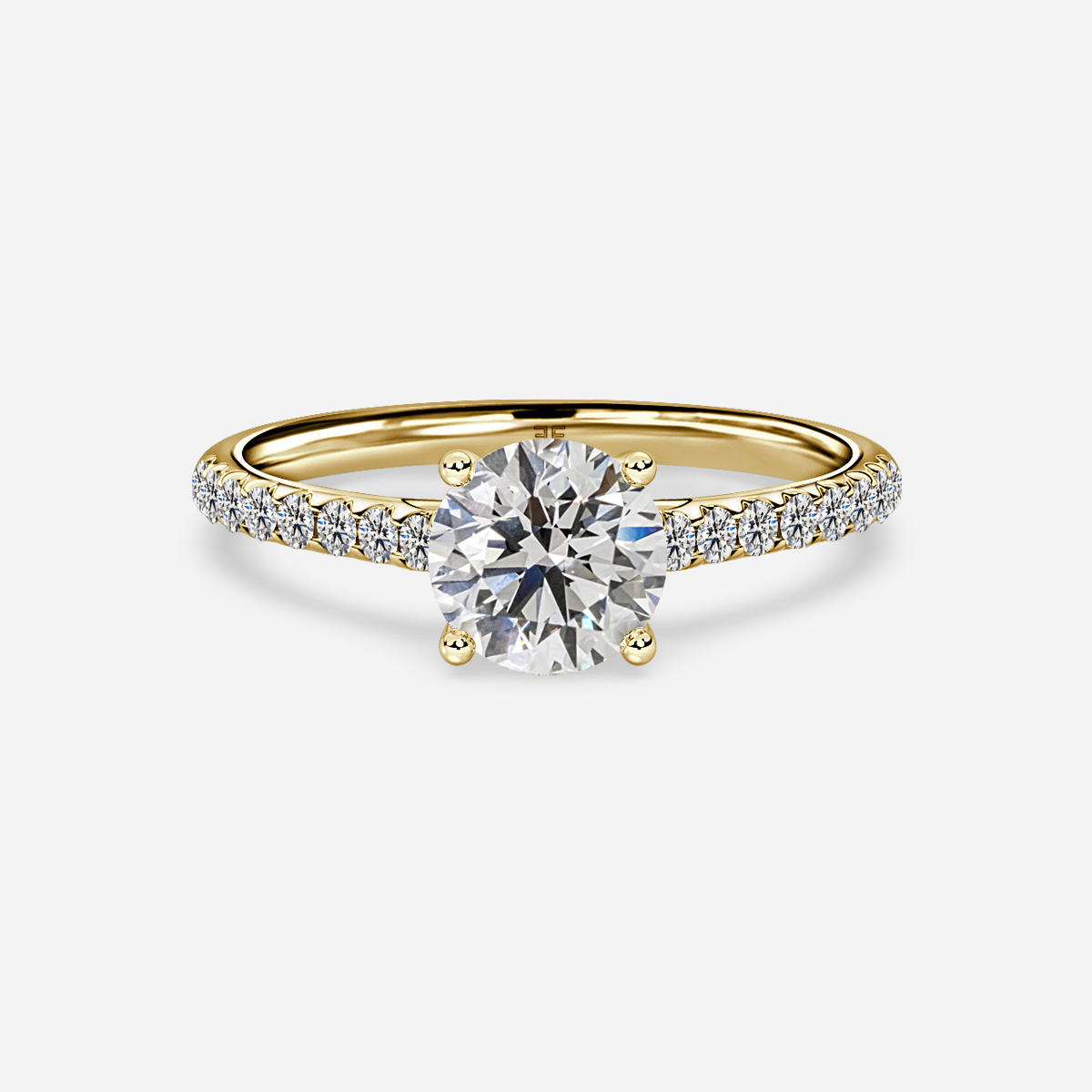 Faith Yellow Gold Diamond Band Engagement Ring - Flawless Fine Jewellery London