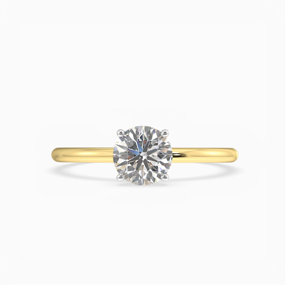 Chelsea Yellow Gold Two Tone Solitaire Engagement Ring - Flawless Fine ...