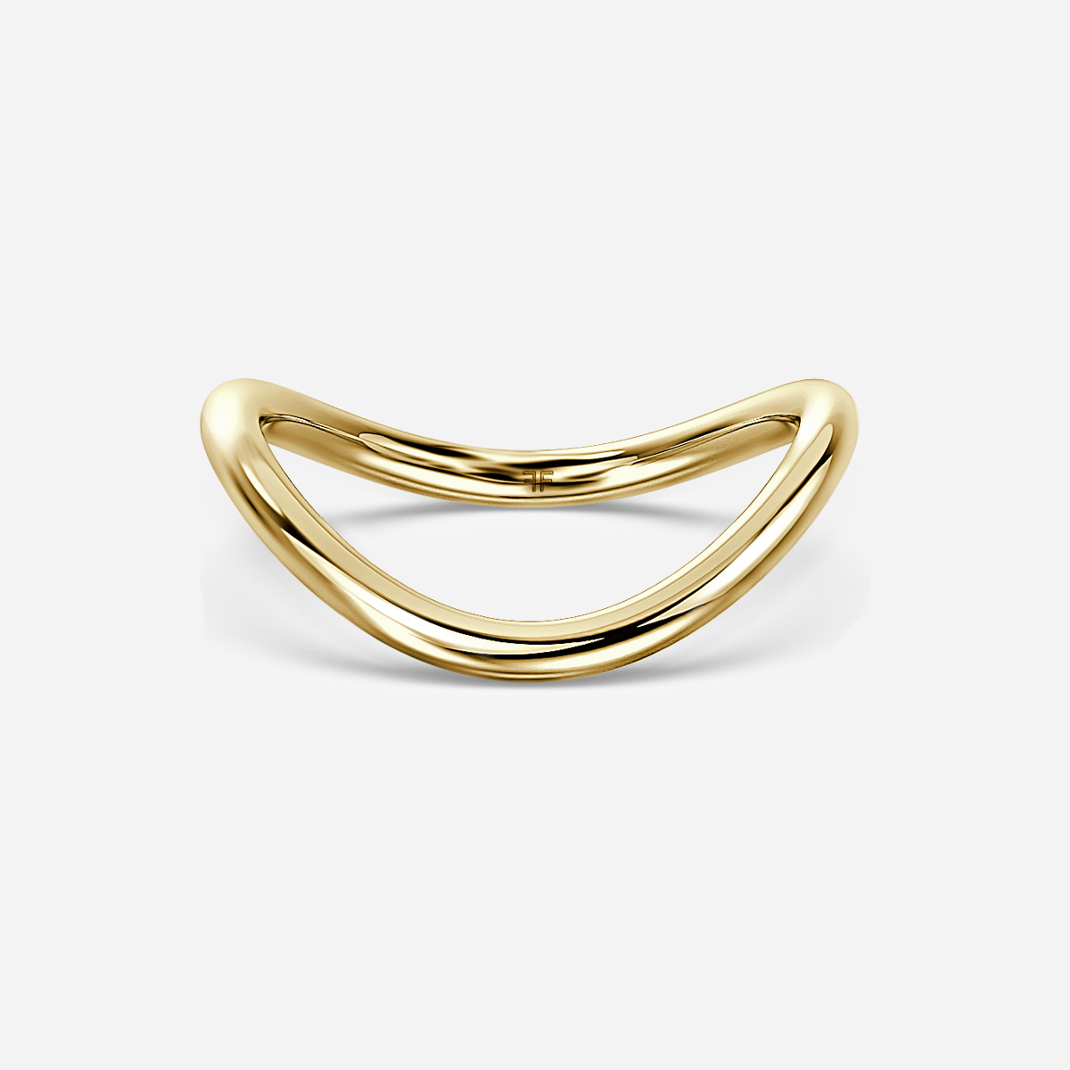 Flow V1 Yellow Gold Curved Wedding Ring - Flawless Fine Jewellery | London