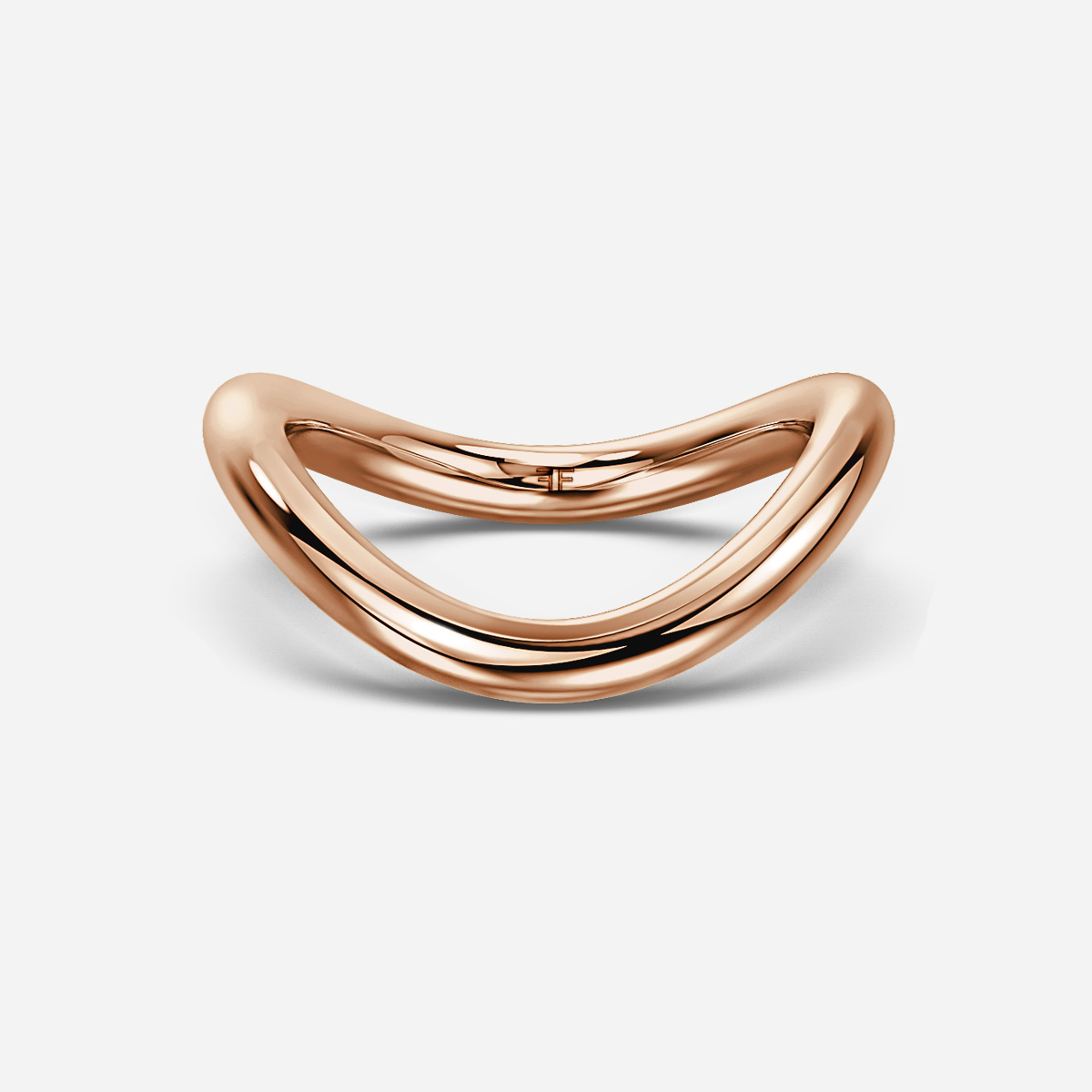 Flow V2 Rose Gold Curved Wedding Ring - Flawless Fine Jewellery | London