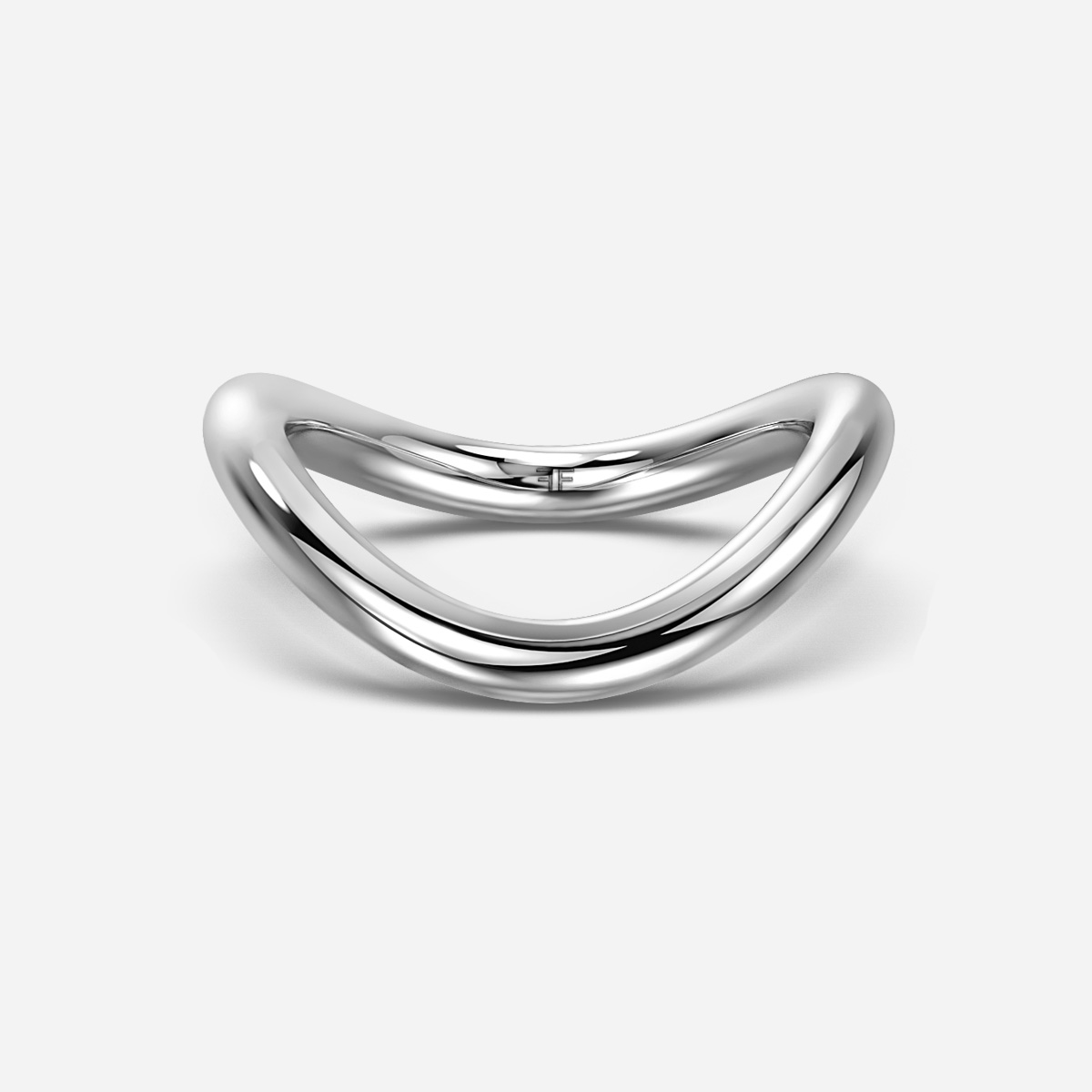 Flow V2 Platinum Curved Wedding Ring - Flawless Fine Jewellery | London