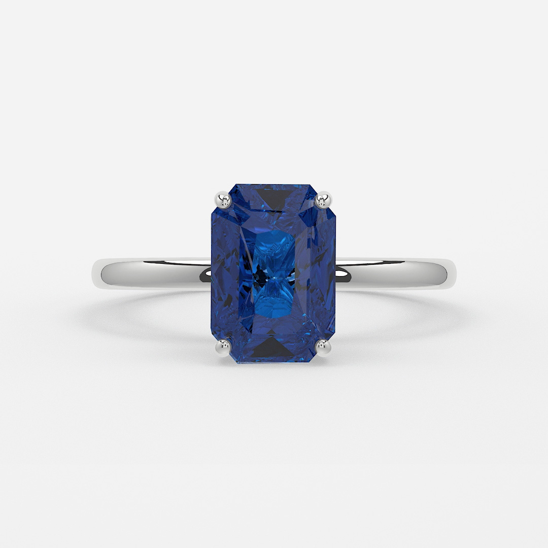 1.00ct Lab Grown Radiant Blue Sapphire Kate Platinum Hidden Halo ...