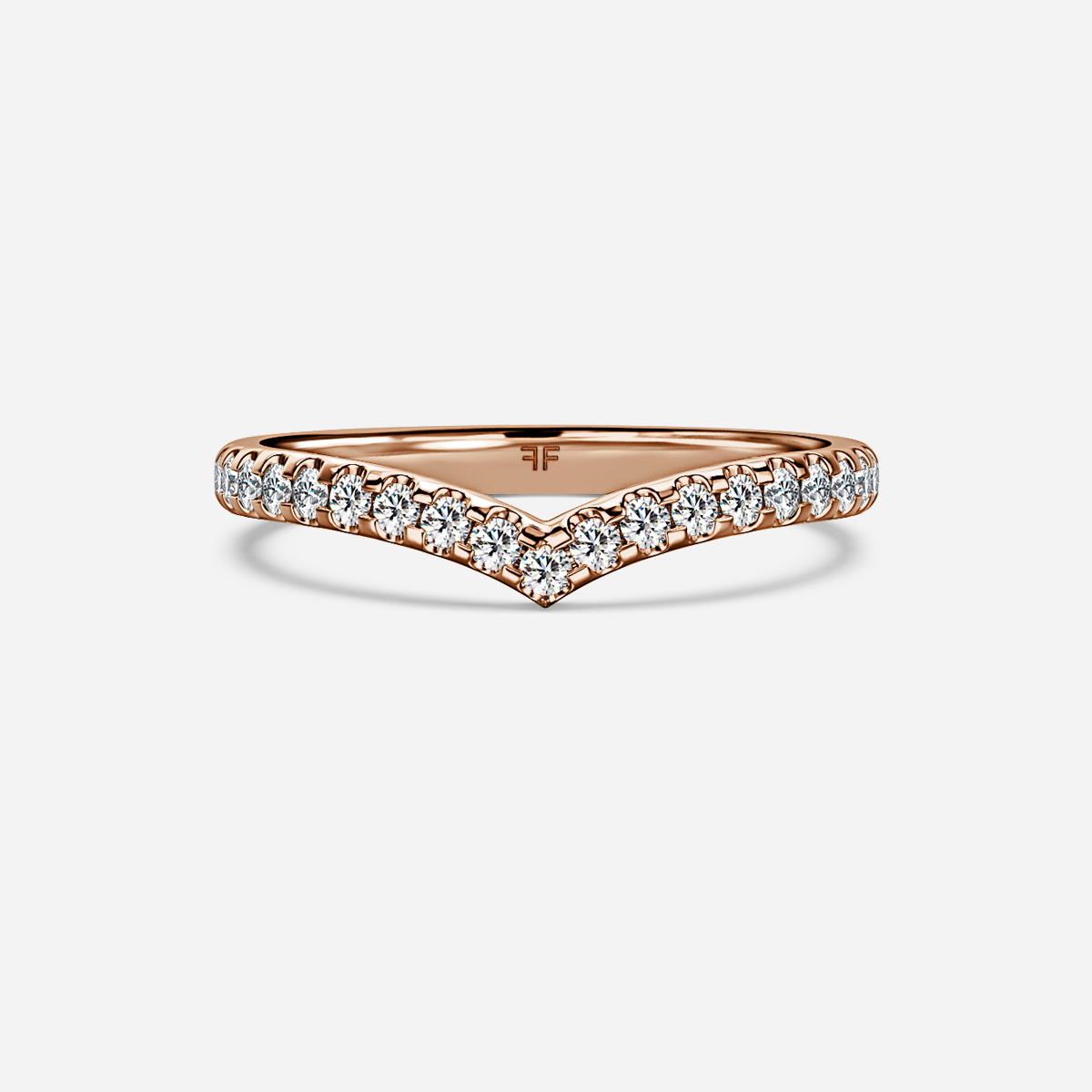 Wishbone Pavé Wedding Ring in Rose Gold - Flawless Fine Jewellery
