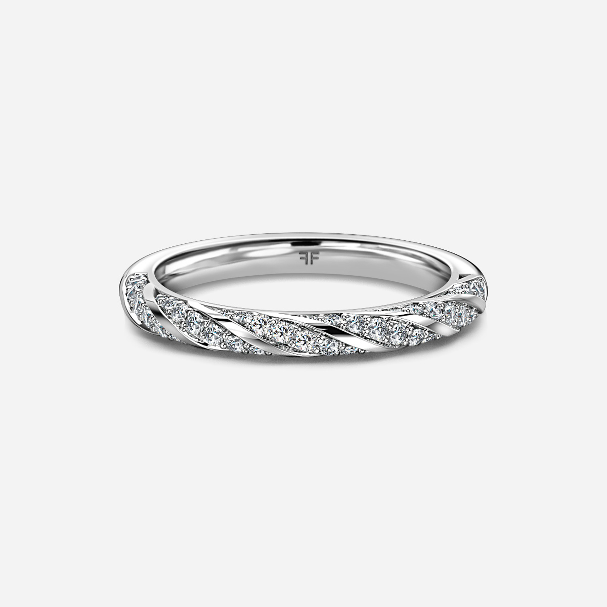 Lilac Twisted Diamond Wedding Ring In Platinum - Flawless Fine Jewellery